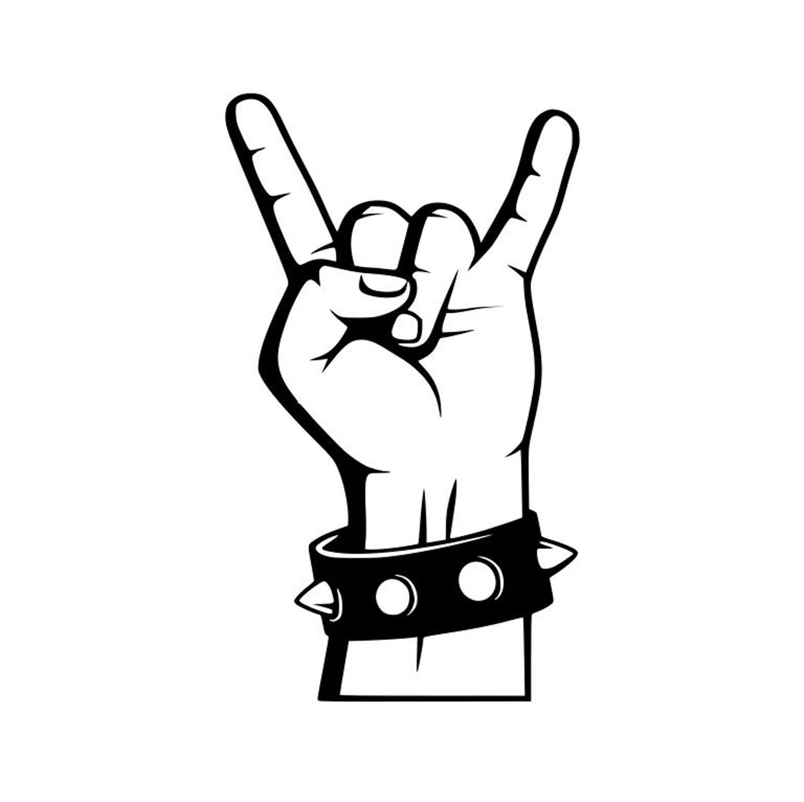Rock Hand Sign - Heavy Metal File SVG: Laser, Plasma, Cricut CNC ...