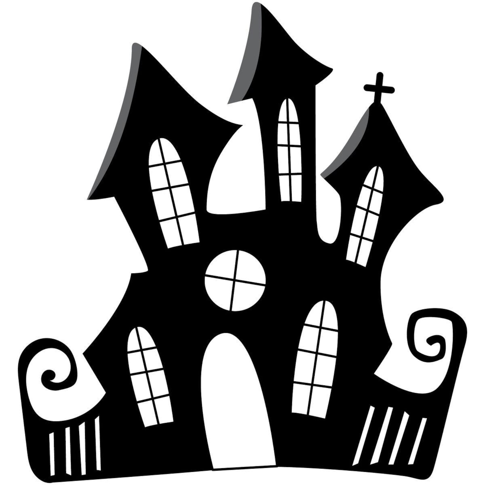 Haunted Halloween Castle Sticker SVG: Spooky Gothic Decor (digital ...