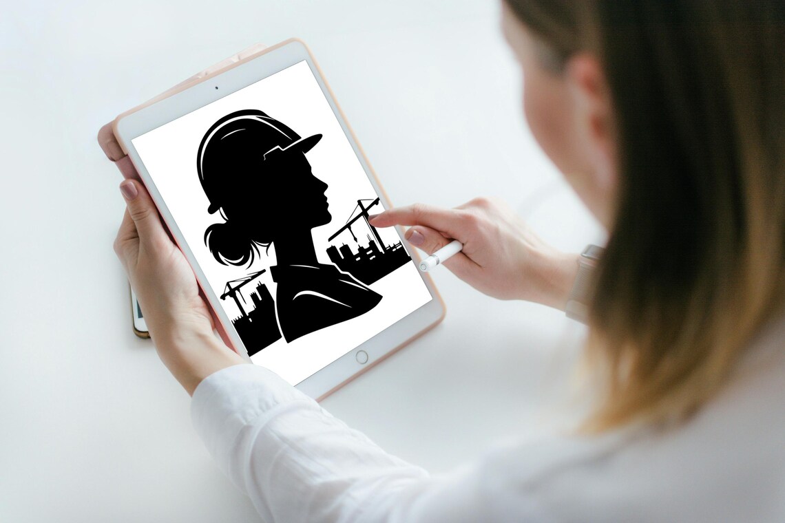 Female Construction Worker Vector Art SVG (digital Download) - Etsy