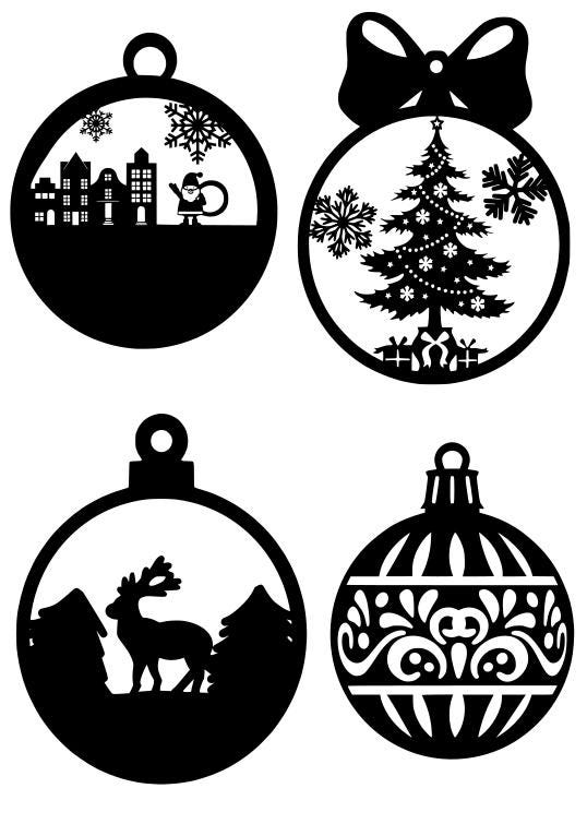 Christmas Ornaments SVG Bundle, Holiday Decor Cut Files (digital ...
