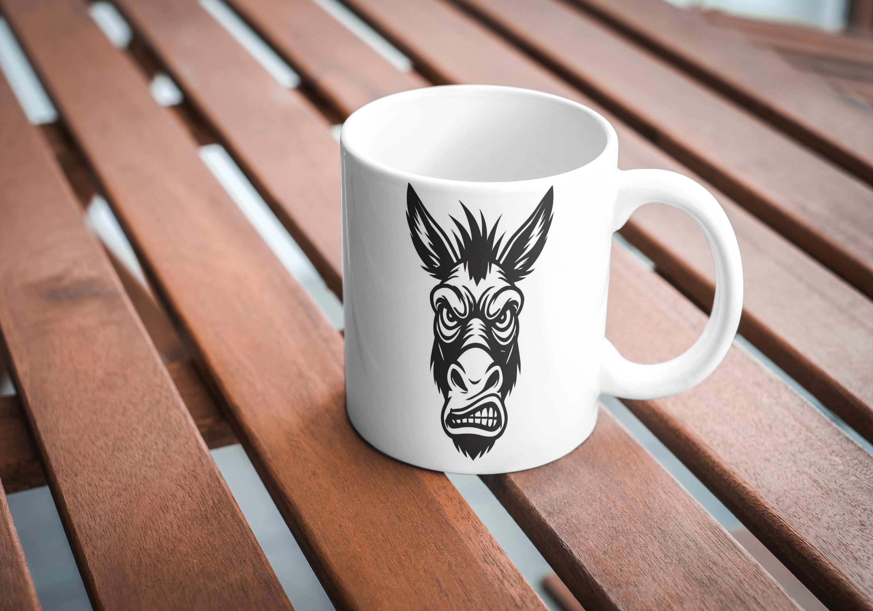 Angry Donkey Face SVG Clipart, Tattoo Vector Image (digital Download ...