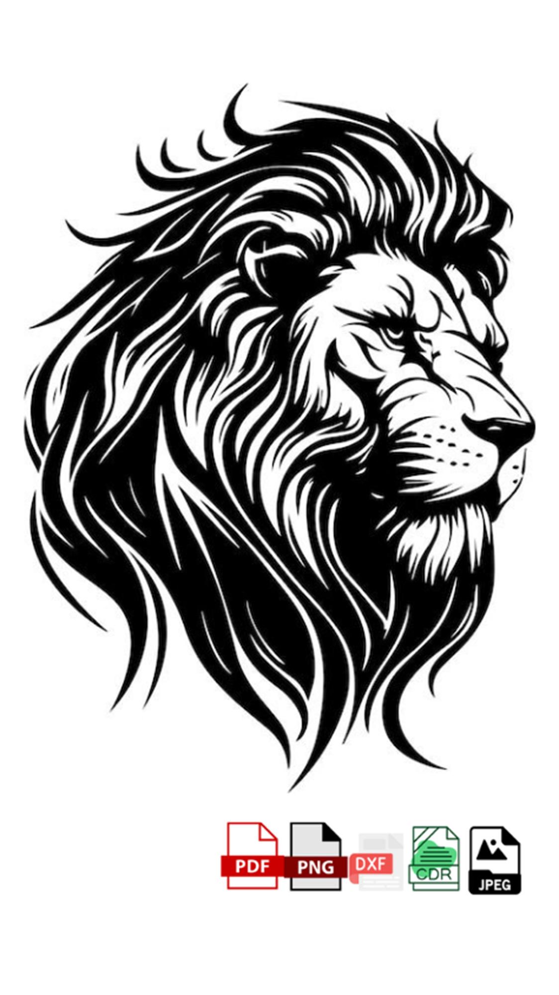Lion Head, Lion King Dxf,cdr,jpeg,png,pdf Animals Cut File for Laser ...