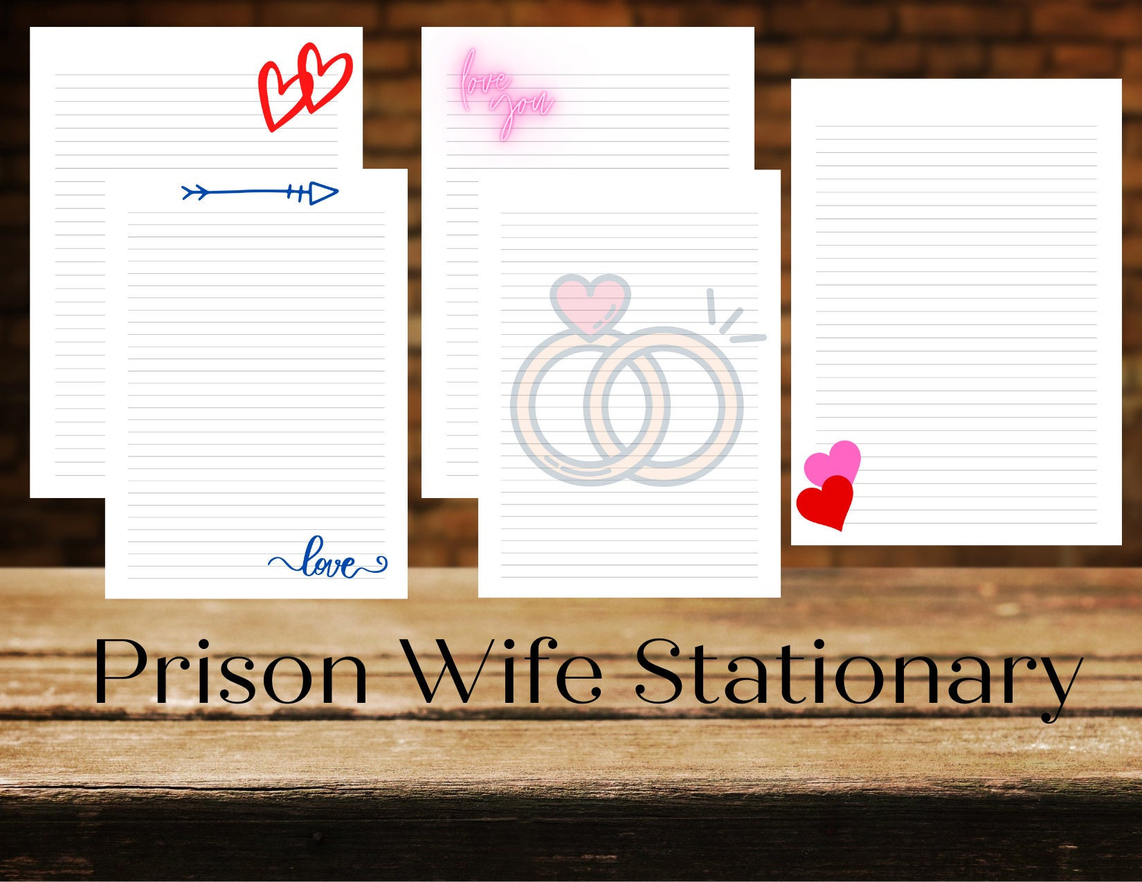 Prison Wife - Lined LOVE Stationary Pages - Etsy