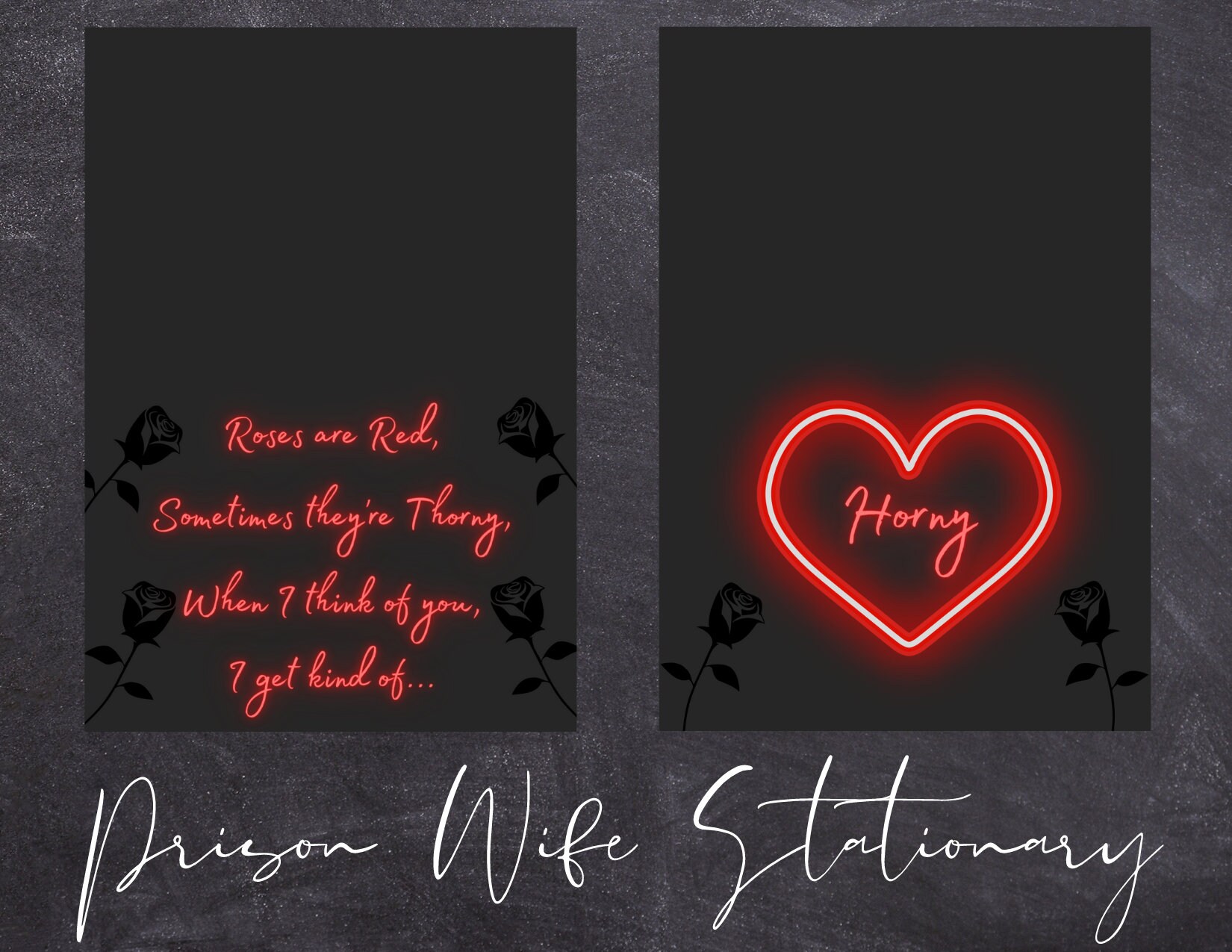 Prison Wife - Roses Are Red - Horny - Folded DIGITAL Card - Etsy