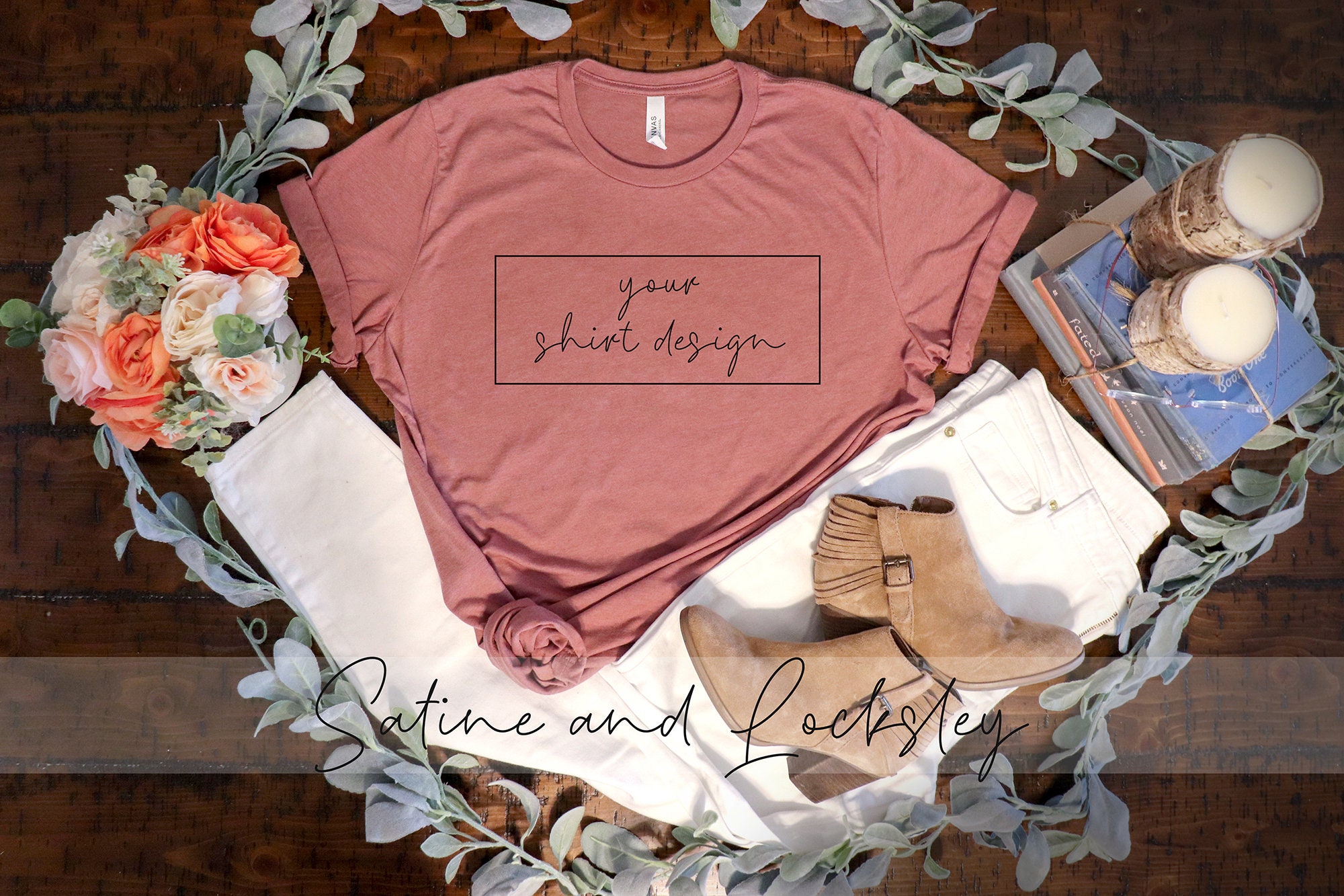 T-shirt Mock up Bella Canvas 3001 Mockup Heather Mauve - Etsy