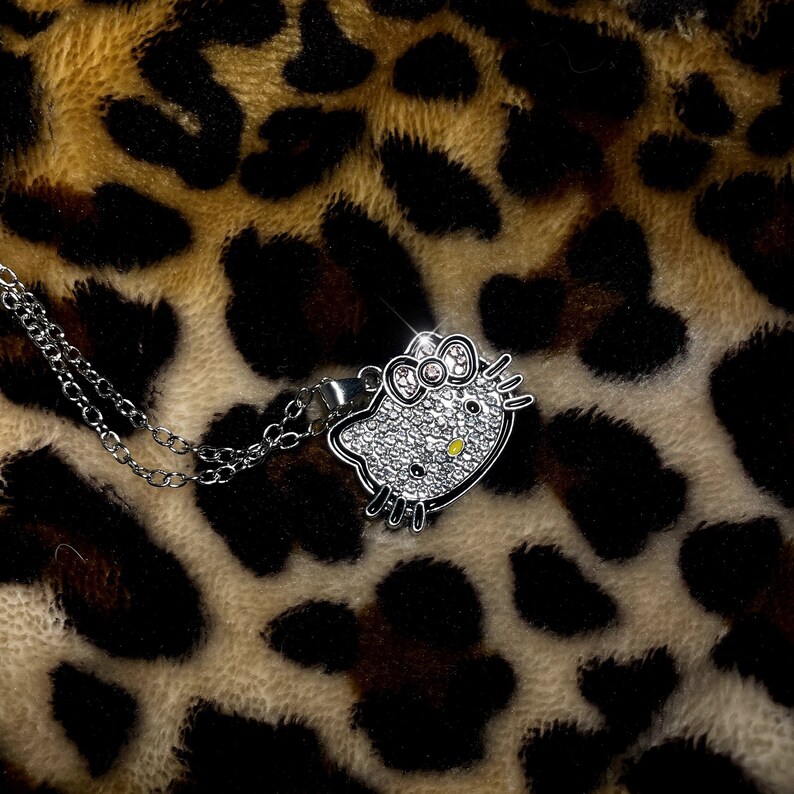 Hello Kitty Bling Necklace, Rhinestones, Y2k, Mcbling, Early 2000s, - Etsy