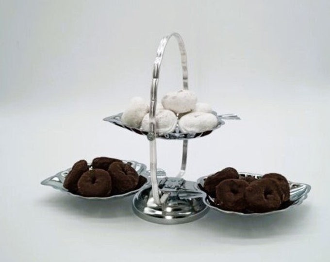 Vintage 3-tier Folding Dessert Tray, Cake Tray, Cookie Tray, Wedding ...