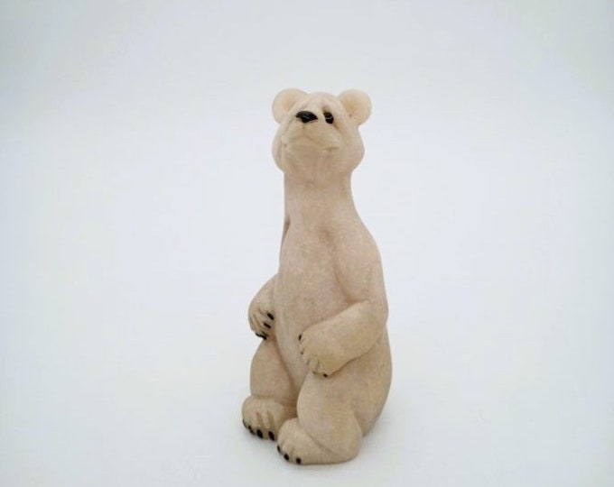 Vintage Quarry Critters Poncho Polar Bear Figurine Stone - Etsy