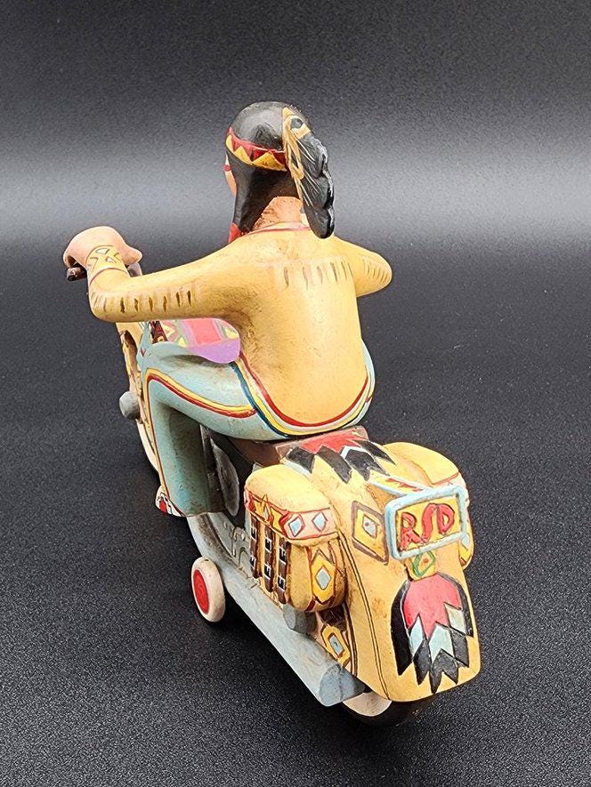 Robert Shields Native American Motorcycle Figurine, Southwestern Decor ...