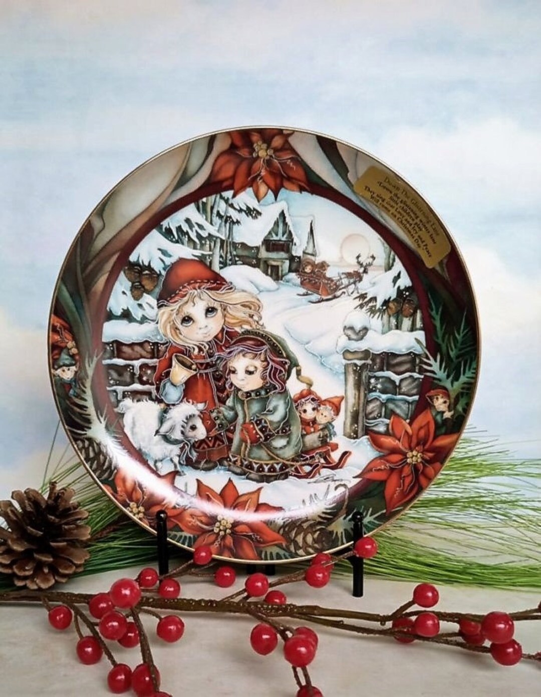 Vintage Reco Collector Plate "down the Glistening Lane" Christmas Plate ...