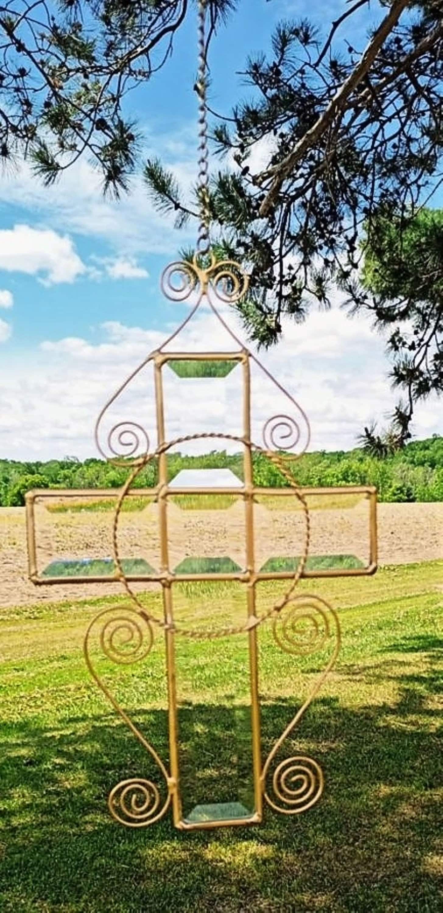 Large Cross Suncatcher Beveled Glass Window Decor Porch - Etsy