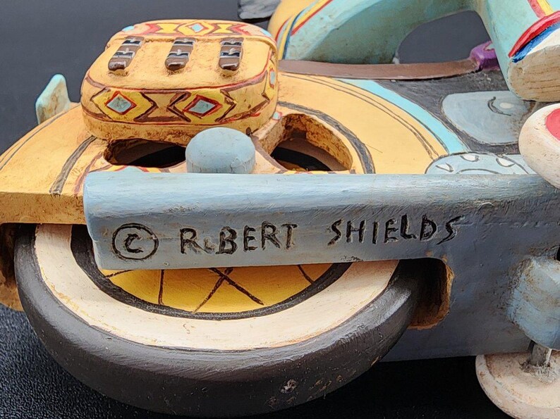 Robert Shields Native American Motorcycle Figurine, Southwestern Decor ...