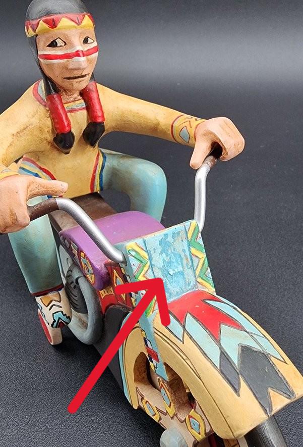 Robert Shields Native American Motorcycle Figurine, Southwestern Decor ...