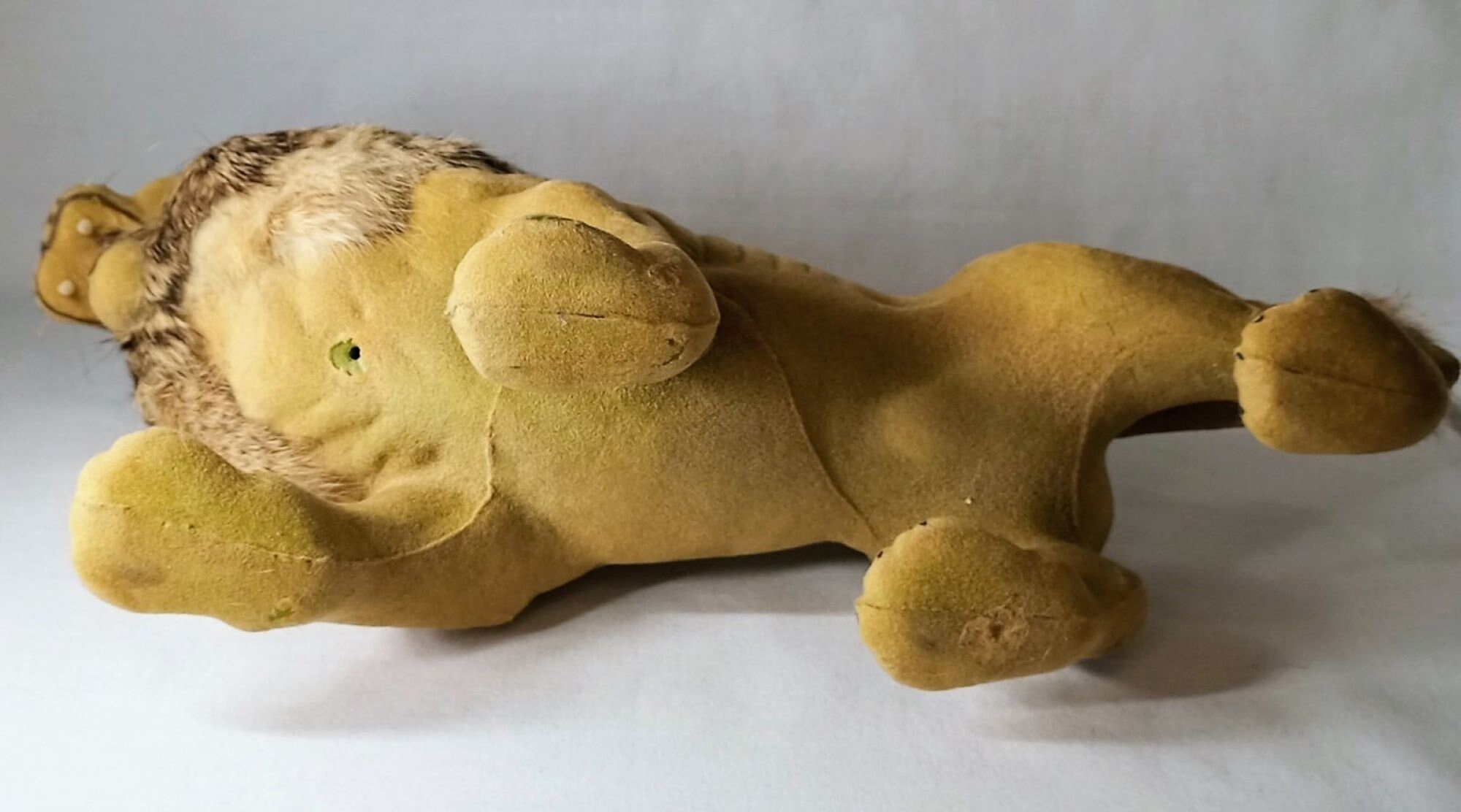 Vintage Plastic Flock Male Lion Figurine With Rabbit Fur Mane - Etsy