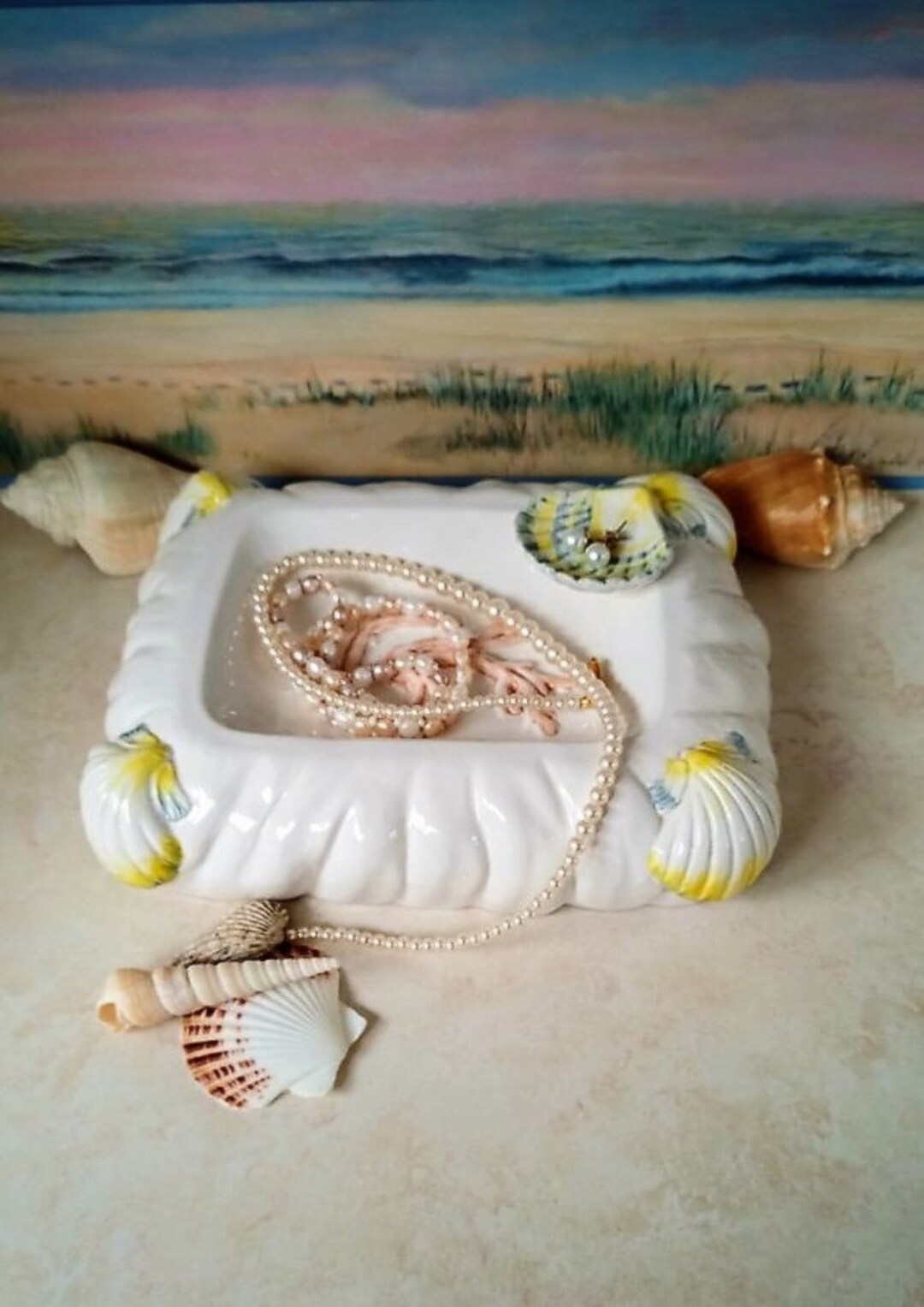 Vintage Italian Seashell Soap Dish or Trinket Dish Beach House Decor ...