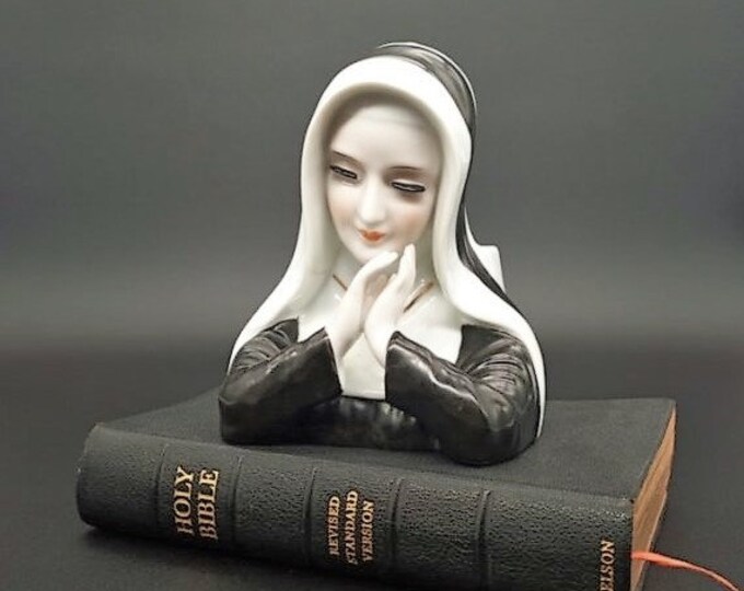 Vintage Lady Head Vase Religious Catholic Nun Praying, Spirituality ...