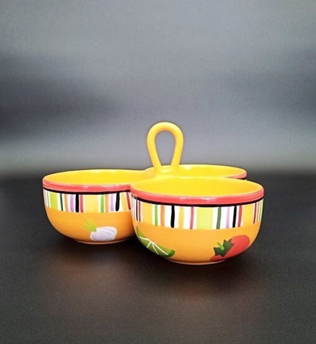 Crate & Barrel 3 Part Server Dish for Serving Condiments or Dips - Etsy