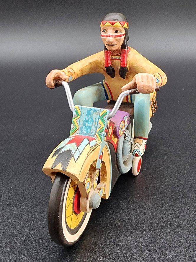 Robert Shields Native American Motorcycle Figurine, Southwestern Decor ...