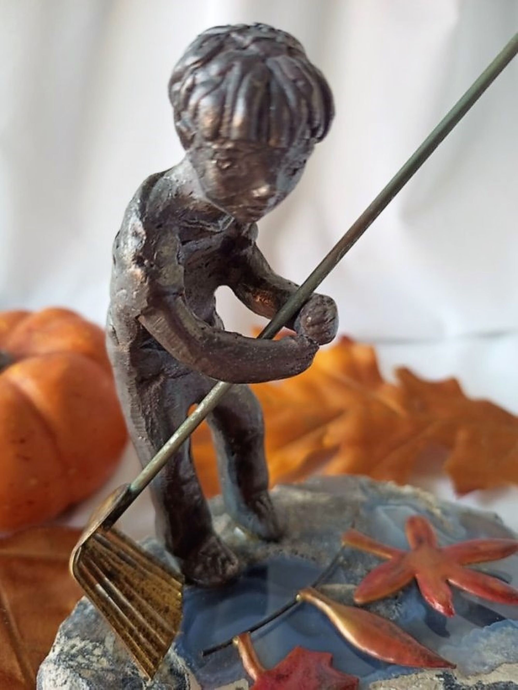 Vintage Handmade Geode Rock Metal Sculpture Figurine Little - Etsy