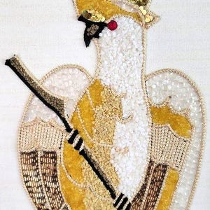 Mid Century Modern Wall Art Gravel Pebble Golden Parrot & Cockatoo 1960 ...