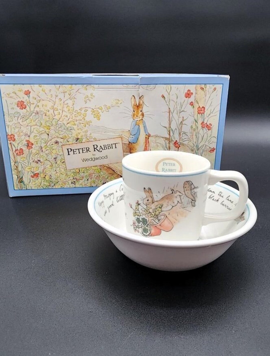 Vintage Centenary Peter Rabbit Child Bowl & Cup - Beatrix Potter ...