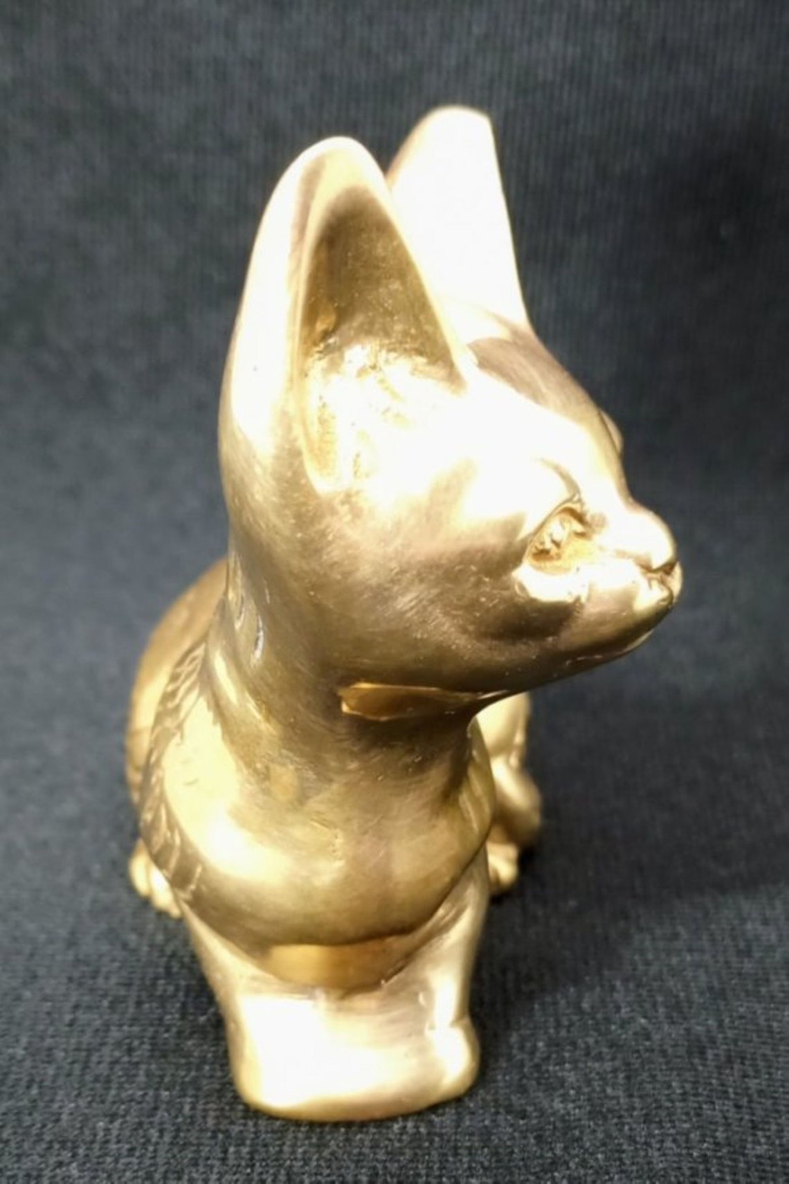 Vintage Small Cat Figurine Solid Brass Cat/kitten Figurine - Etsy
