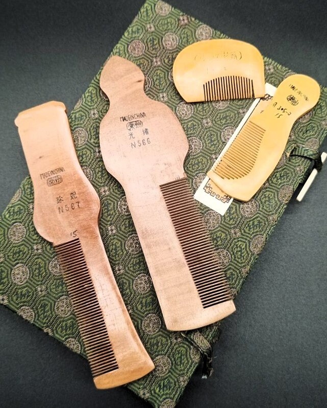 Vintage Gong Shu Ming Bi Vintage Wooden Chinese Comb Set Hand - Etsy