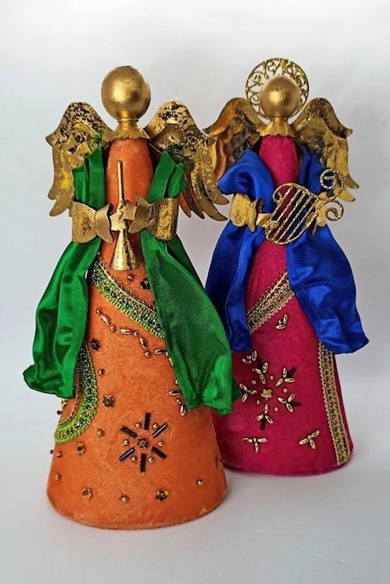 Pier 1 Handcrafted Cardboard Angels Set of 2 Home Decor - Etsy