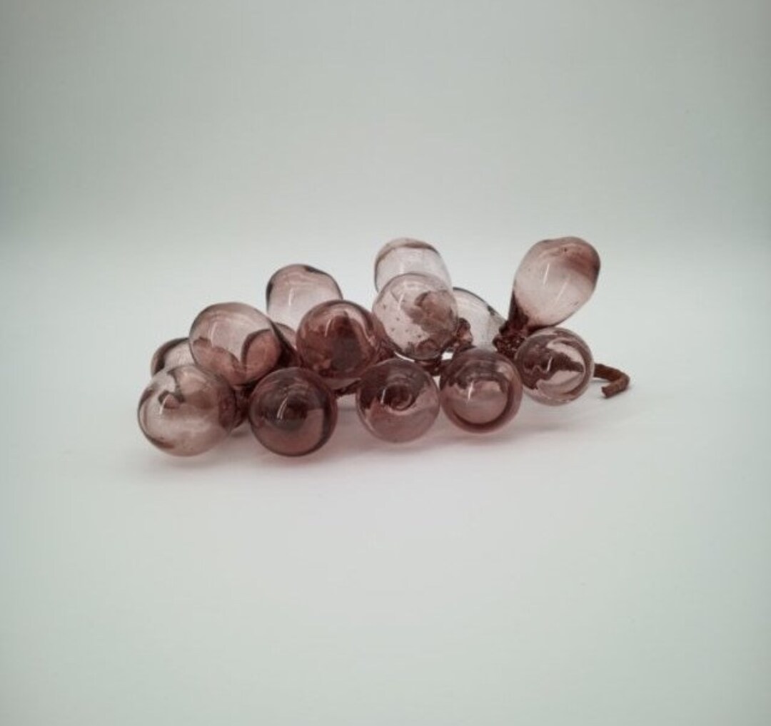 Vintage Mid Century Hand Blown Glass Grape Clusters Tinted Pale Purple ...