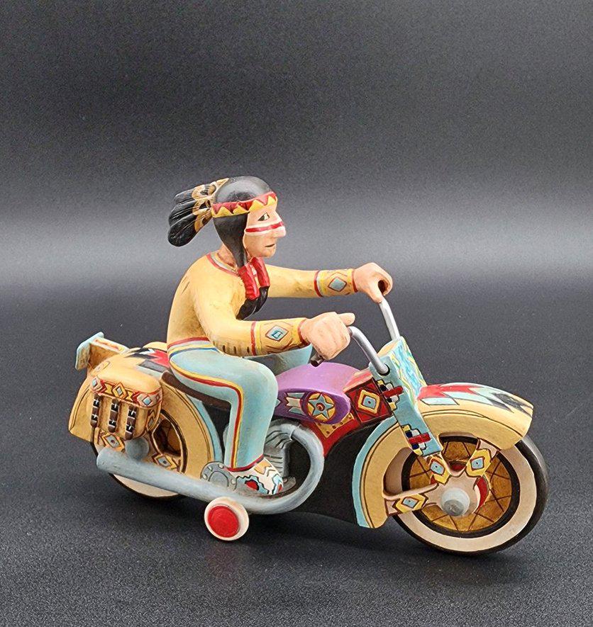 Robert Shields Native American Motorcycle Figurine, Southwestern Decor ...
