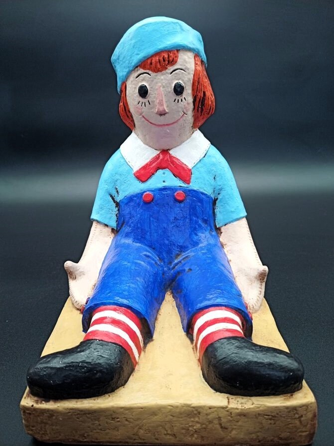 Vintage Chalk-ware Raggedy Ann & Andy Bookends Creepy - Etsy