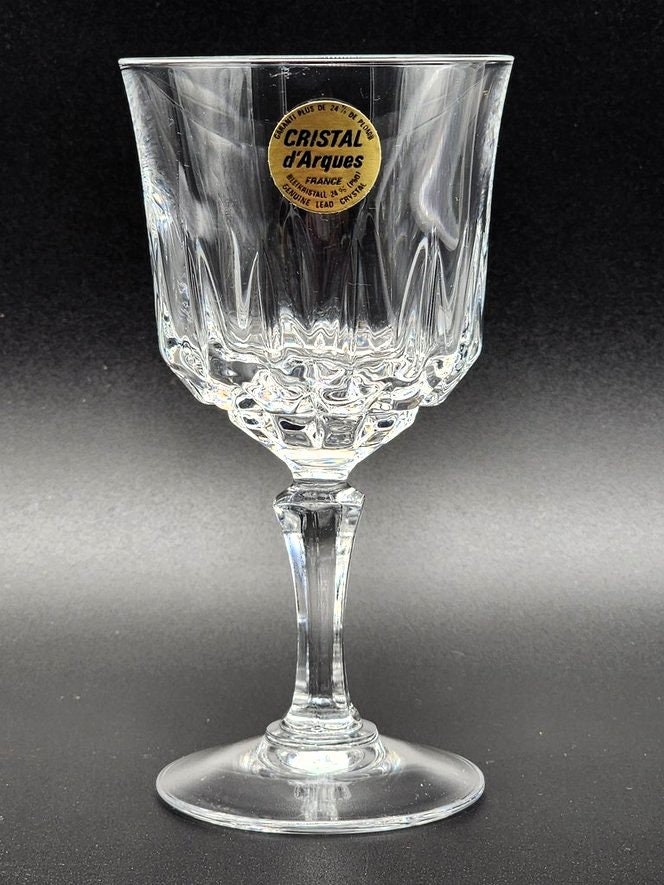 Vintage Crystal Glass Wine Glasses Set of 6 Cristal D'arques France ...
