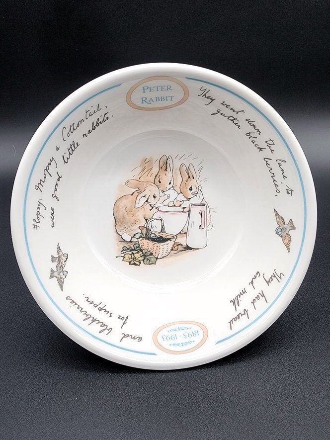 Vintage Centenary Peter Rabbit Child Bowl & Cup Beatrix Potter Wedgwood ...