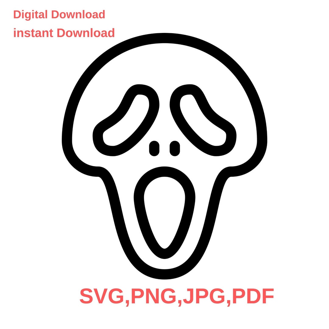 Scream Head Big Halloween Svg File Black Scream Head Vektor - Etsy