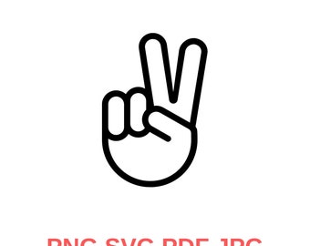 Peace Hand SVG, Peace Sign, Hand Symbol, Peace SVG Clipart, Finger, Cut ...