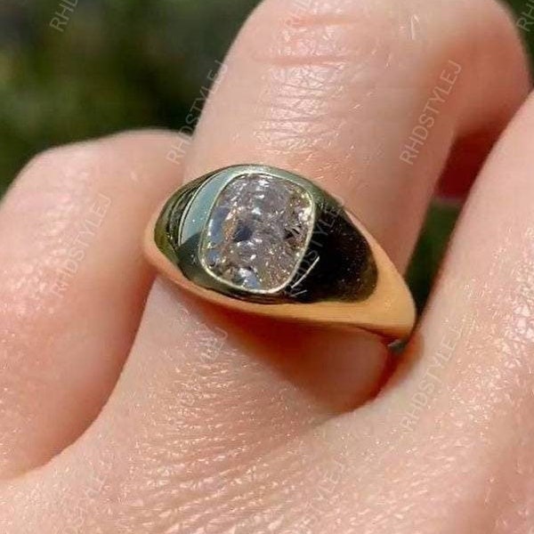 Lab Created Diamond Pinky Ring - Etsy