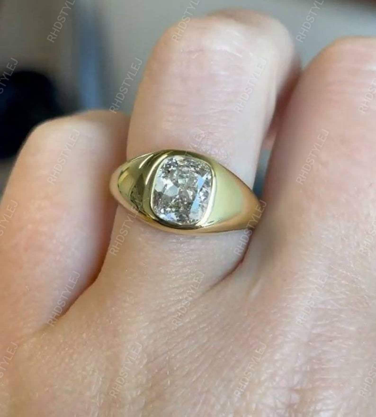 Diamond Signet Ring, Pinky Signet Ring, 925 Silver Statement Rings for ...