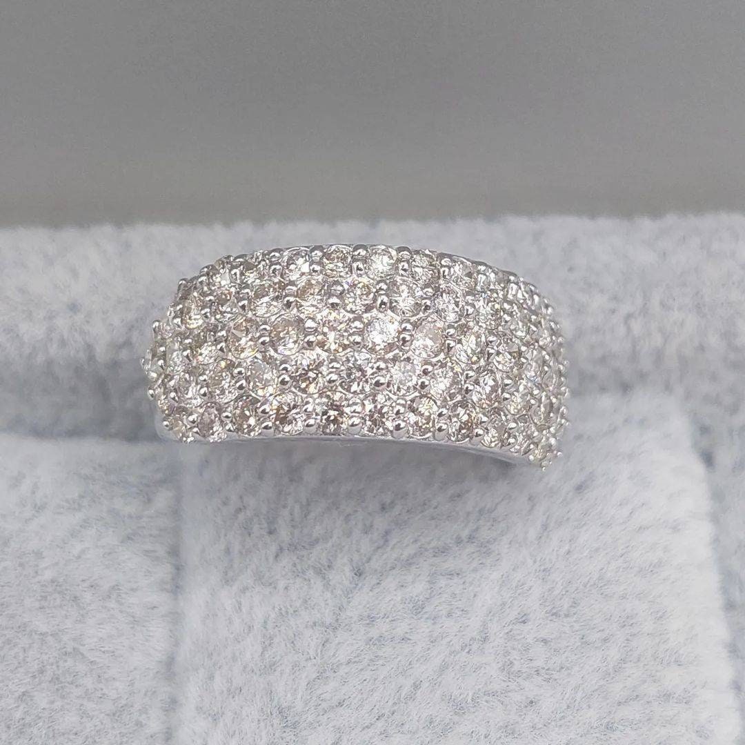 Five Row Pave Setting Ring, 5 Row Moissanite Wide Wedding Band Women ...