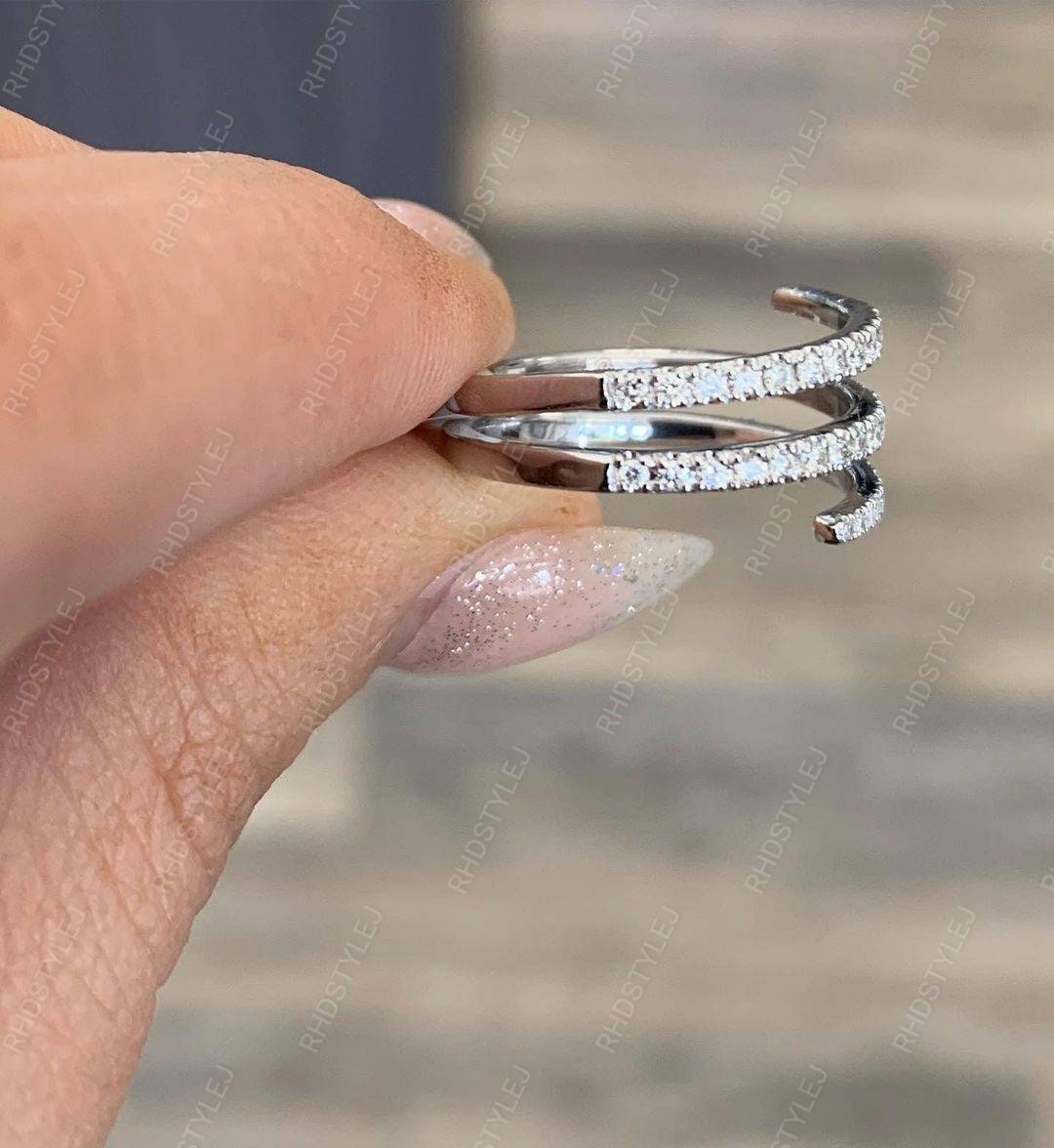 Open Gape Designer Ehering, Perle Schliff Silberring, Ehering, Silber ...