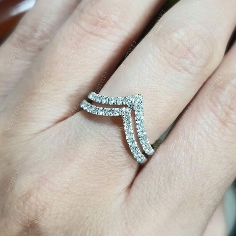 Chevron Wedding Band - Etsy