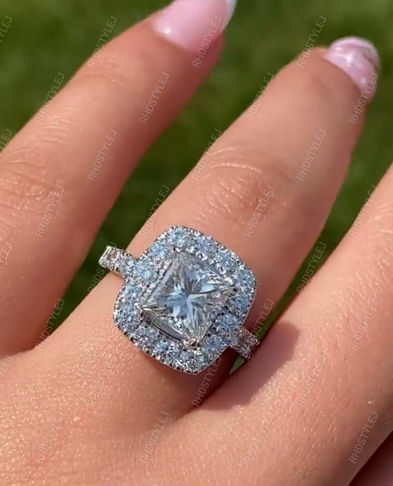 Square Pave Diamond Women Rings