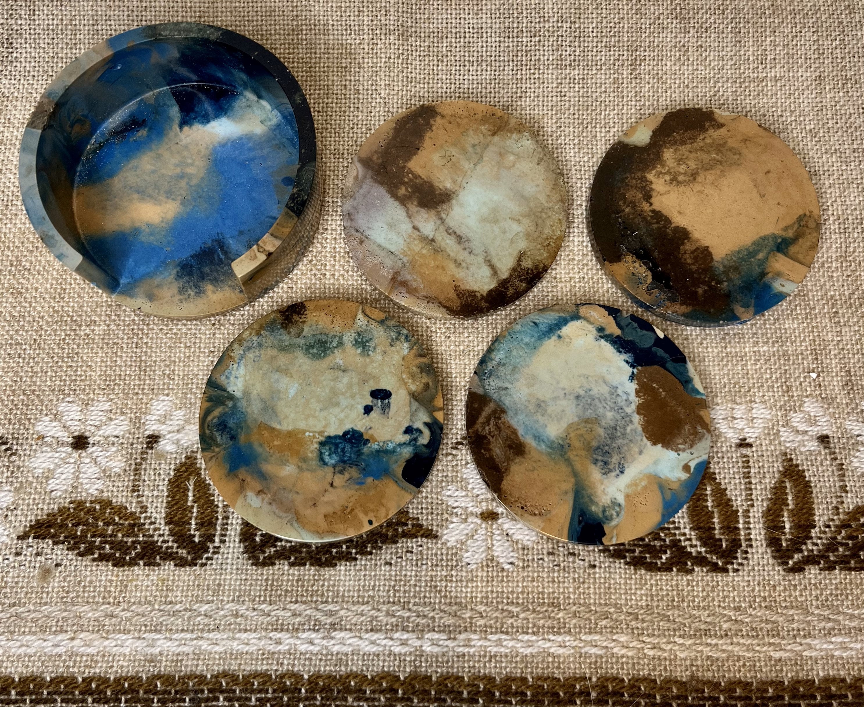 Marbled Coaster Set - Etsy