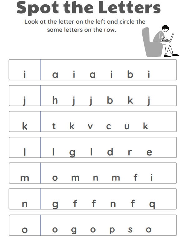 34 Pages of Find the Same Letters Preschool-kdg Phonics. - Etsy Australia