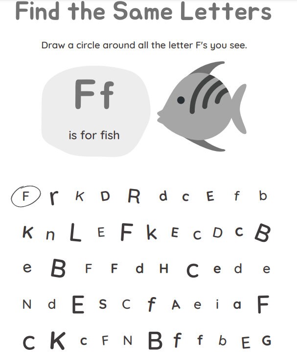 34 Pages of Find the Same Letters Preschool-kdg Phonics. - Etsy Australia