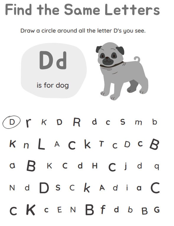 34 Pages of Find the Same Letters Preschool-kdg Phonics. - Etsy Australia