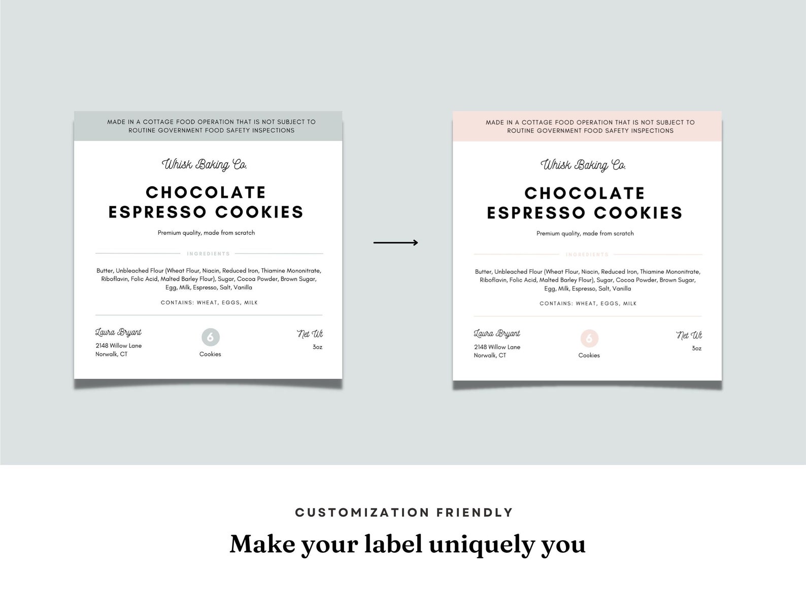Cottage Law Labels Template Food License Label for Home - Etsy