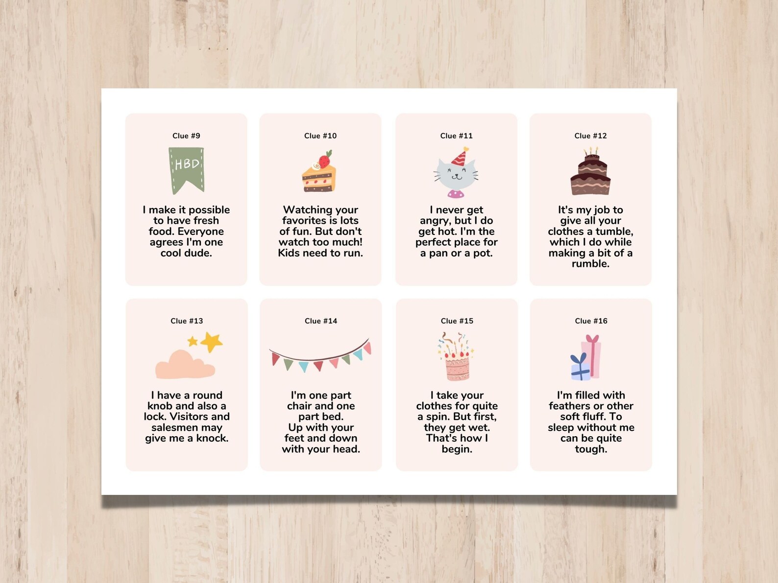 Birthday Scavenger Hunt, Birthday Riddles, Indoor Birthday Treasure ...