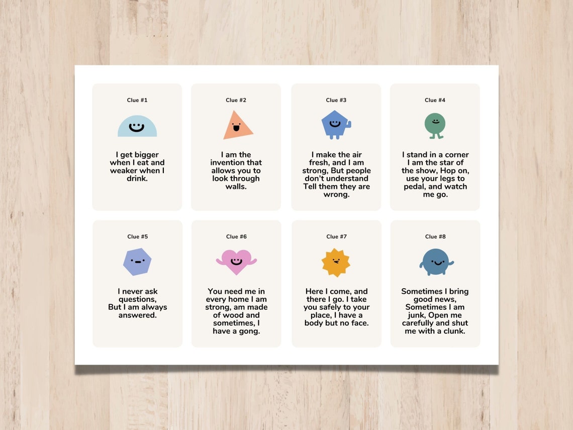 Outdoor Treasure Hunt Clues Birthday Scavenger Hunt Cards for - Etsy