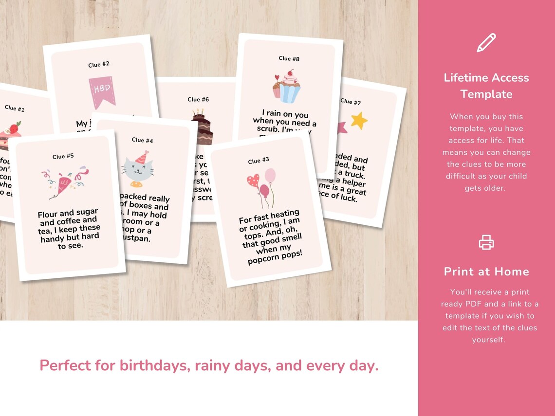 Birthday Scavenger Hunt, Birthday Riddles, Indoor Birthday Treasure ...