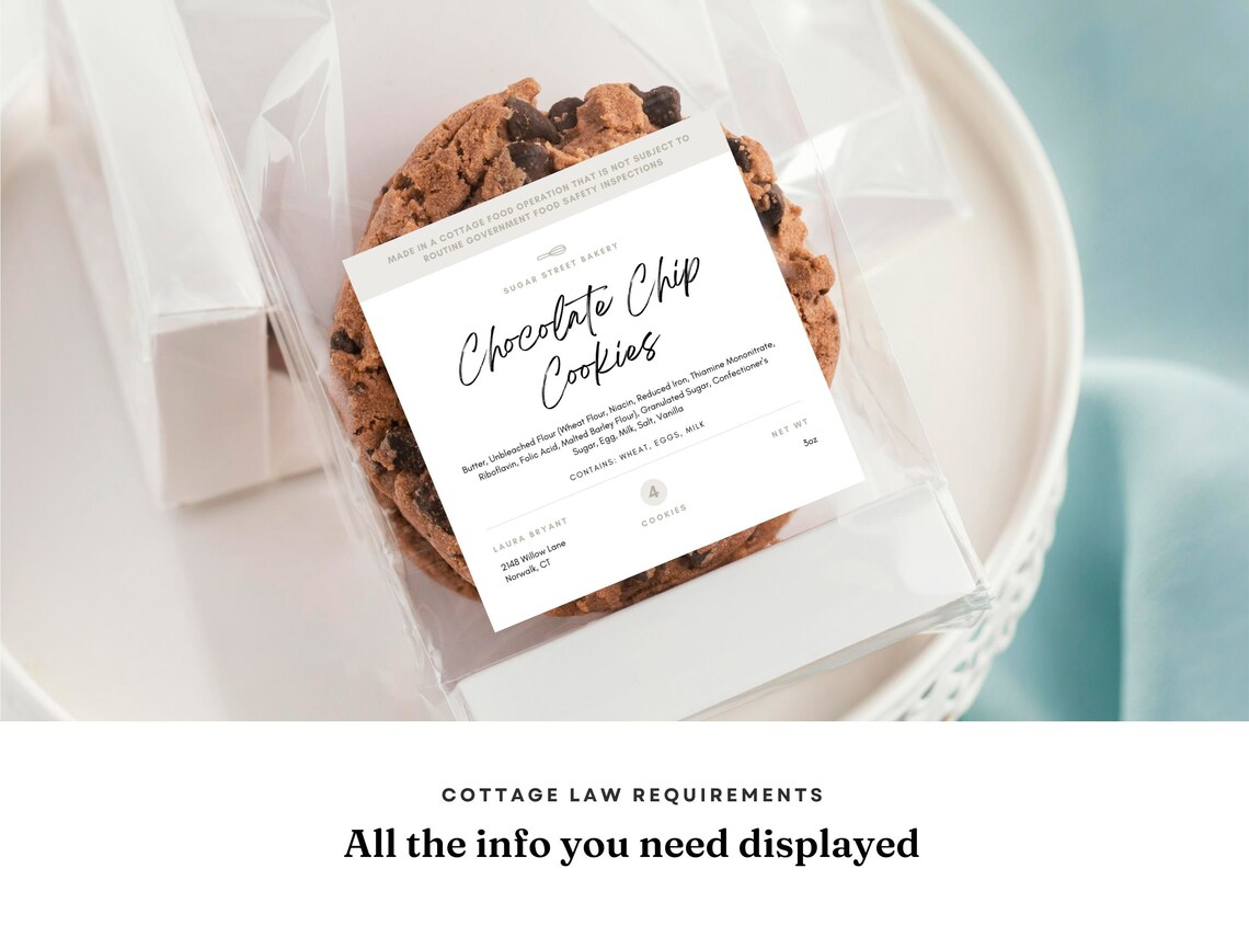 Editable Cottage Law Labels Template Food License Label for - Etsy